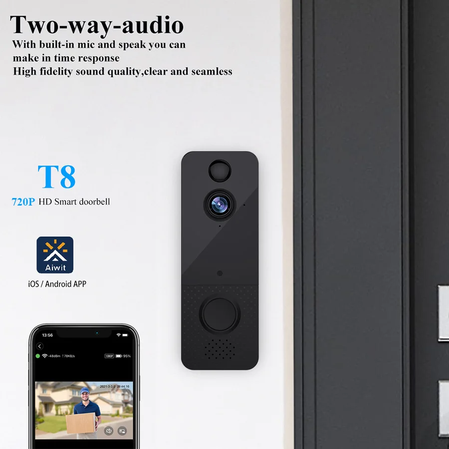 Smart-Home-T8-Wireless-WiFi-Video-Doorbell-Camera-Digital-Outdoor-Door-Bell-Intercom-HD-Night ...