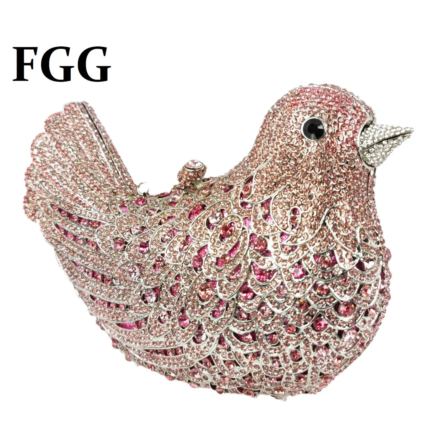 Boutique-De-FGG-Pink-Bird-Evening-Bag-and-Clutches-for-Formal-Party ...