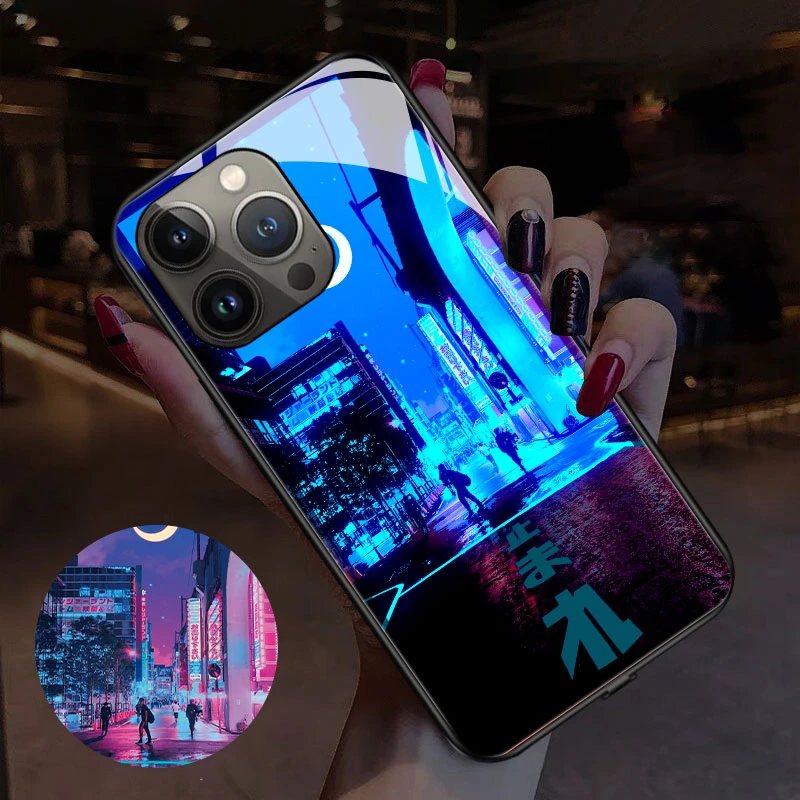 Cyberpunk World Trend Voice Control LED Phone Case For Samsung S23 S22 ...