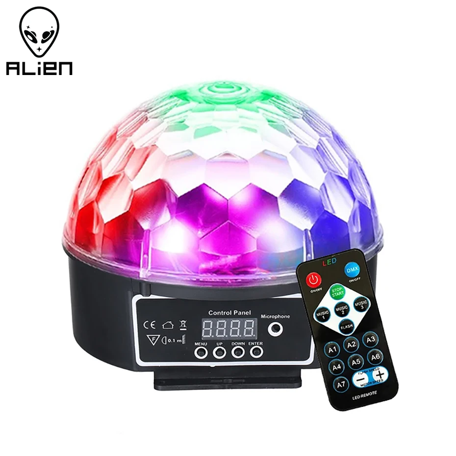 ALIEN 9 Colors LED Disco Ball DMX Crystal Magic Ball Stage Lighting ...