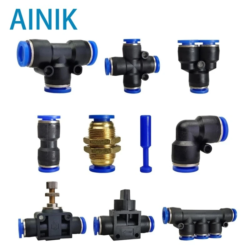 1PCS Pneumatic Fitting Pipe Connector Tube Air Quick Fittings Water ...