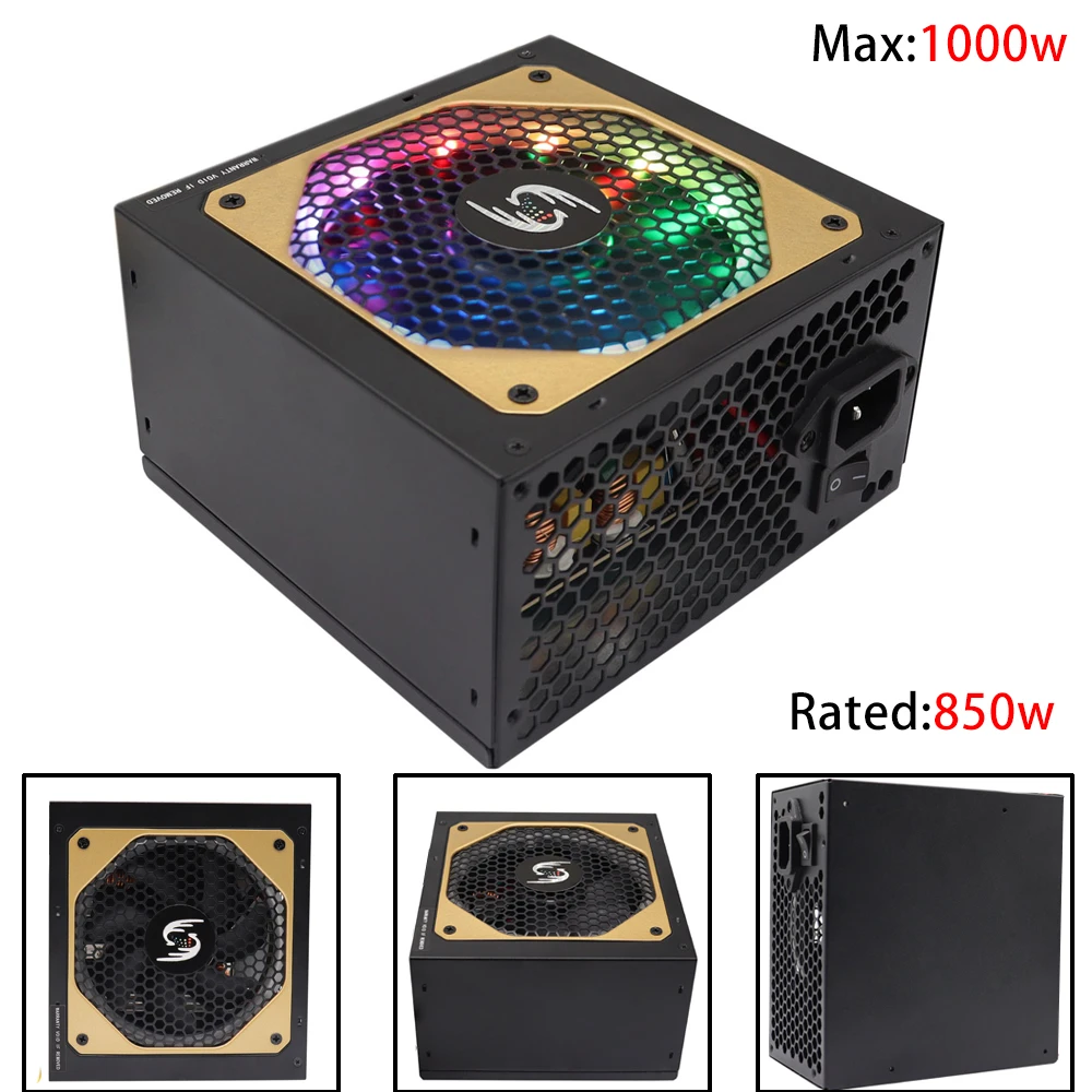 1000w Atx Pc Power Supply 220v Max 1200w Game Computer Server Psu 20 ...