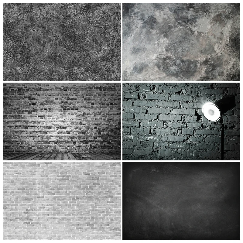 Retro White Black Brick Wall Background Poster Happy Birthday Party ...