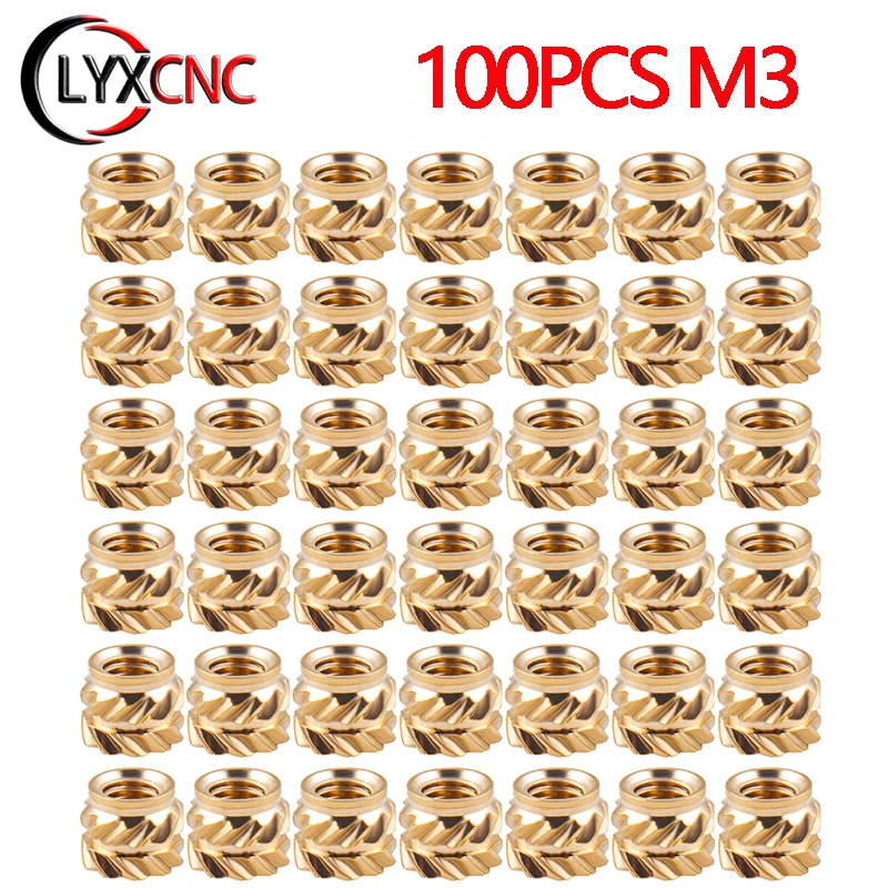 50pcs 100pcs M3 M4 Threaded Insert M3xD5xL4 Copper Nut Knurled Nut Hot ...