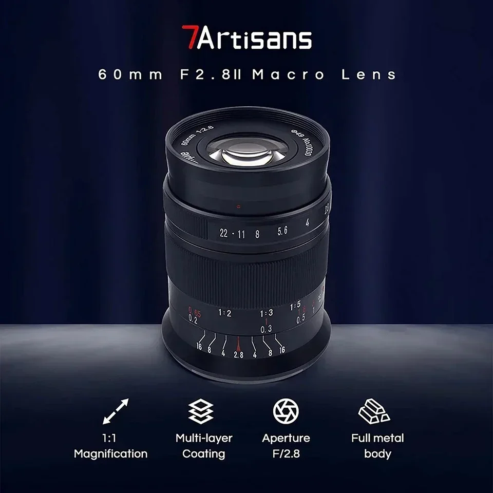 7artisans 60mm F2.8 II Macro APS-C Frame Macro Lens for Potrait ...