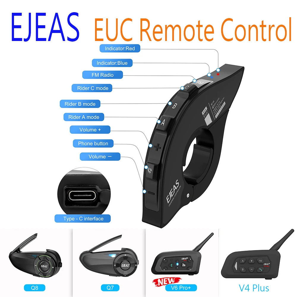 EJEAS-EUC-intercomunicador-con-Bluetooth-para-motocicleta-mando-de-Control-remoto-utilizado-para ...