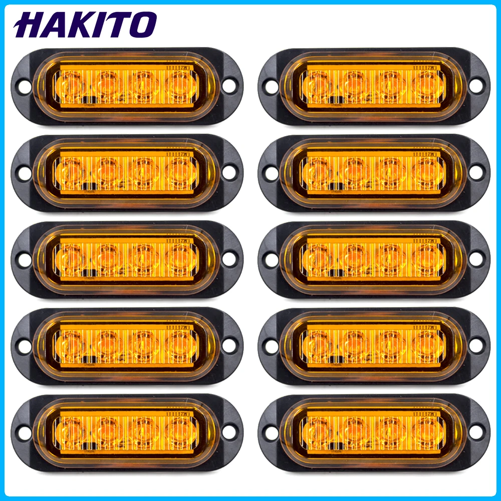 12V-24V-Universal-4-LED-Side-Marker-Lights-Waterproof-Clearance-Lamps ...