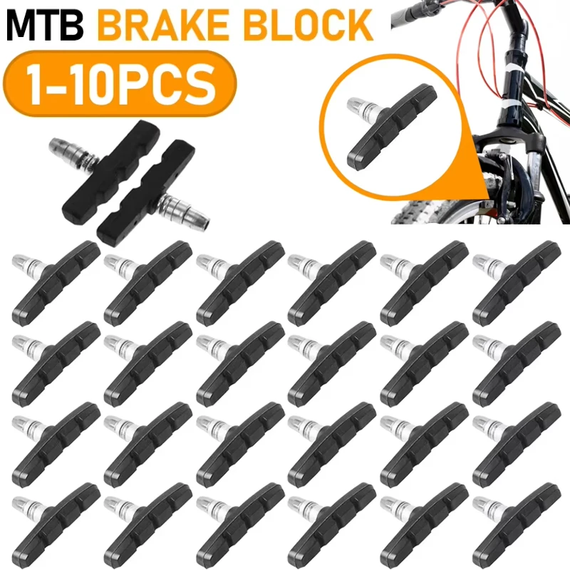 1-10Pcs Durable Bicycle Silent Brake Pads Cycling V Brake Holder Shoes ...