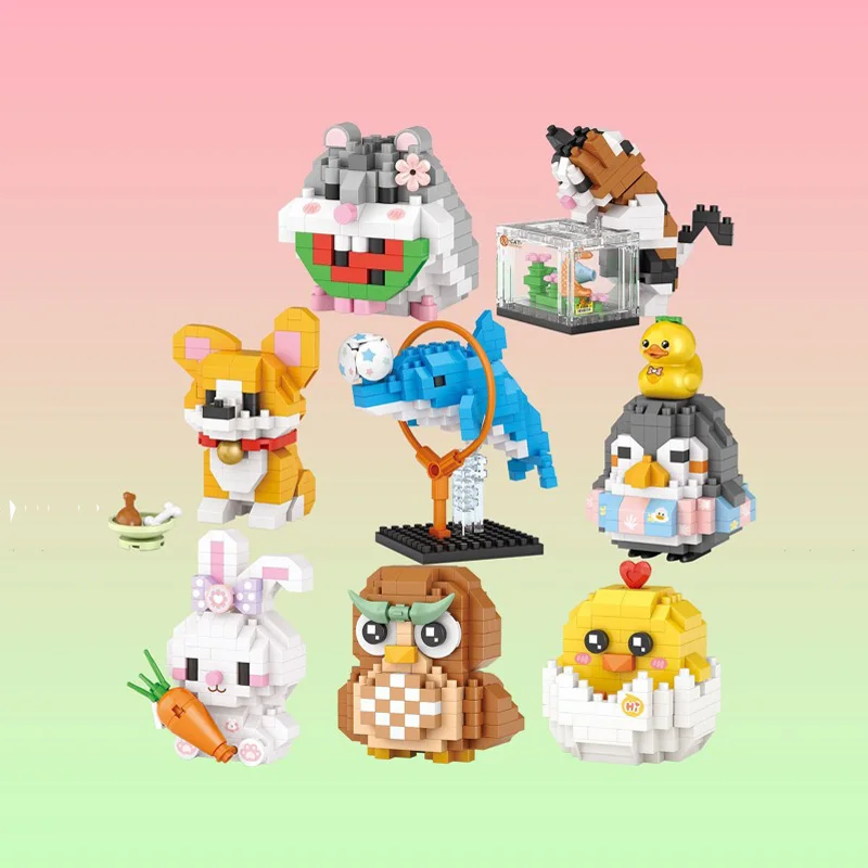 Cute-Little-Animals-Mini-Building-Blocks-DIY-Animal-World-Owls-and ...