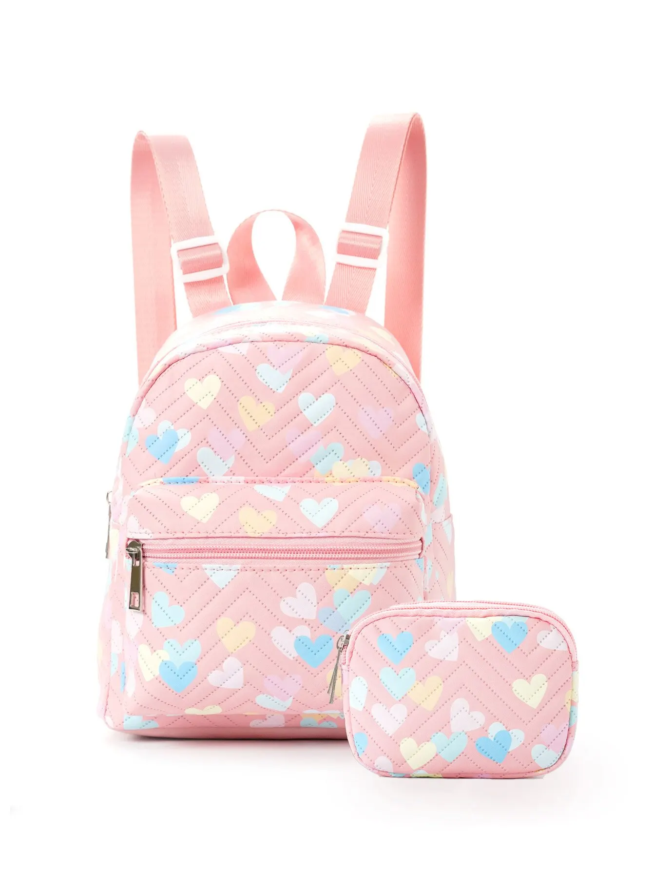2-3-4pcs-Girls-Cute-Pink-Heart-PU-Children-s-School-Bag-Children-s ...