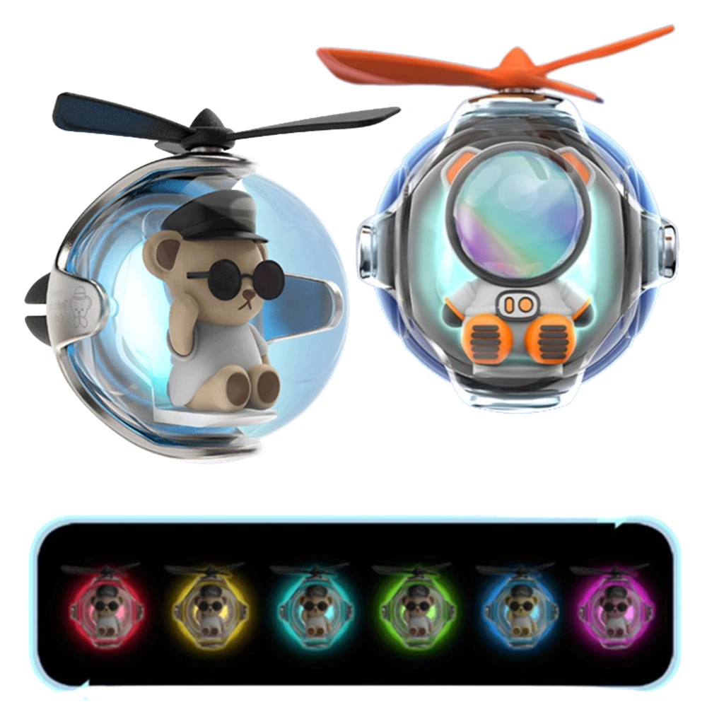 Car-Propeller-Bear-Helicopter-Car-Air-Vent-Fan-LED-Flashing-Car-Air ...