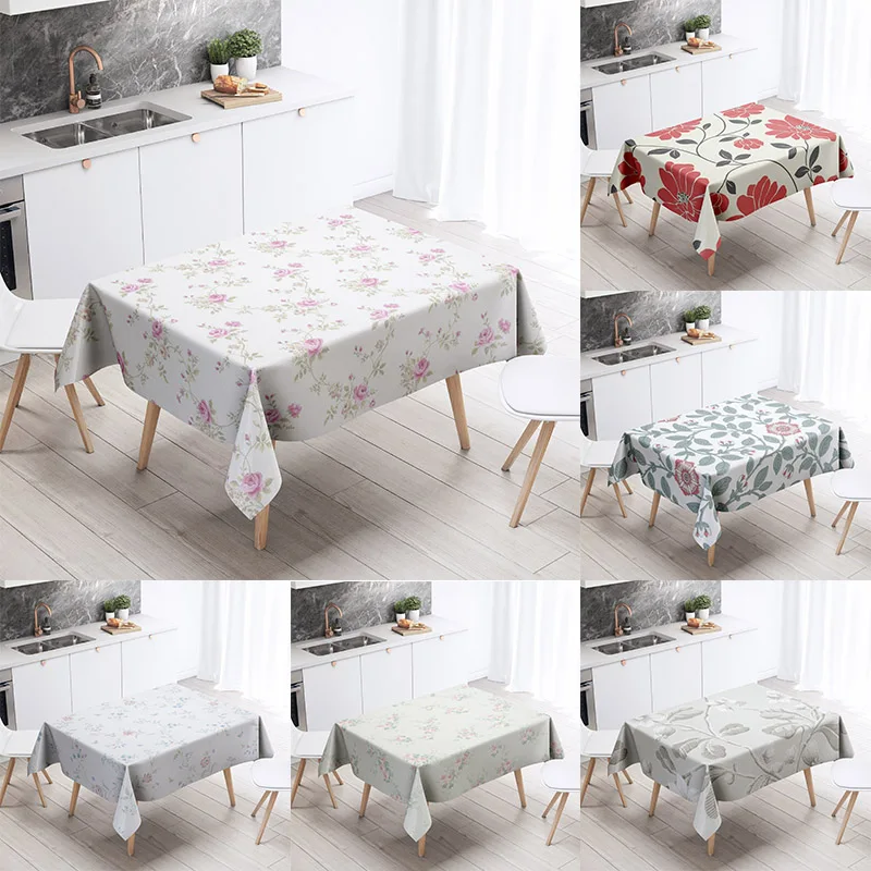 Cartoon-Floral-Tablecloth-Home-Decor-Anti-Stain-Waterproof-Table ...