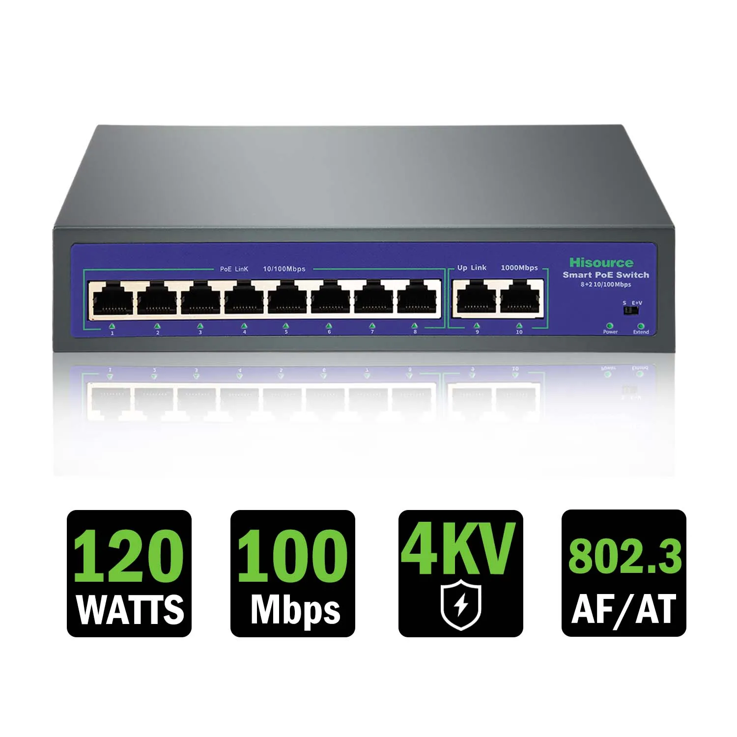 4-6-8-9-Poort-10-100Mbps-Ethernet-Snelle-Schakelaar-Hoog-Vermogen-120W ...