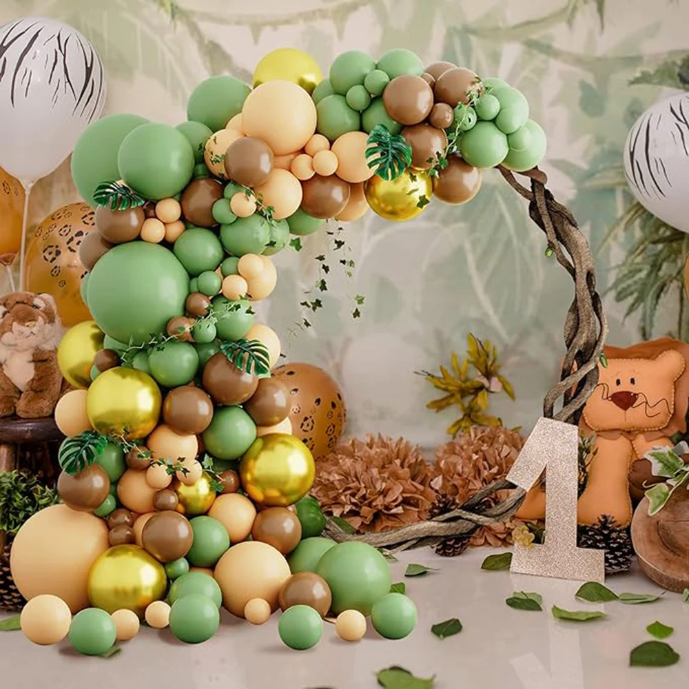 Skin-Balloons-Kit-Brown-Sage-Green-Gold-Latex-Balloon-Garland-Arch ...