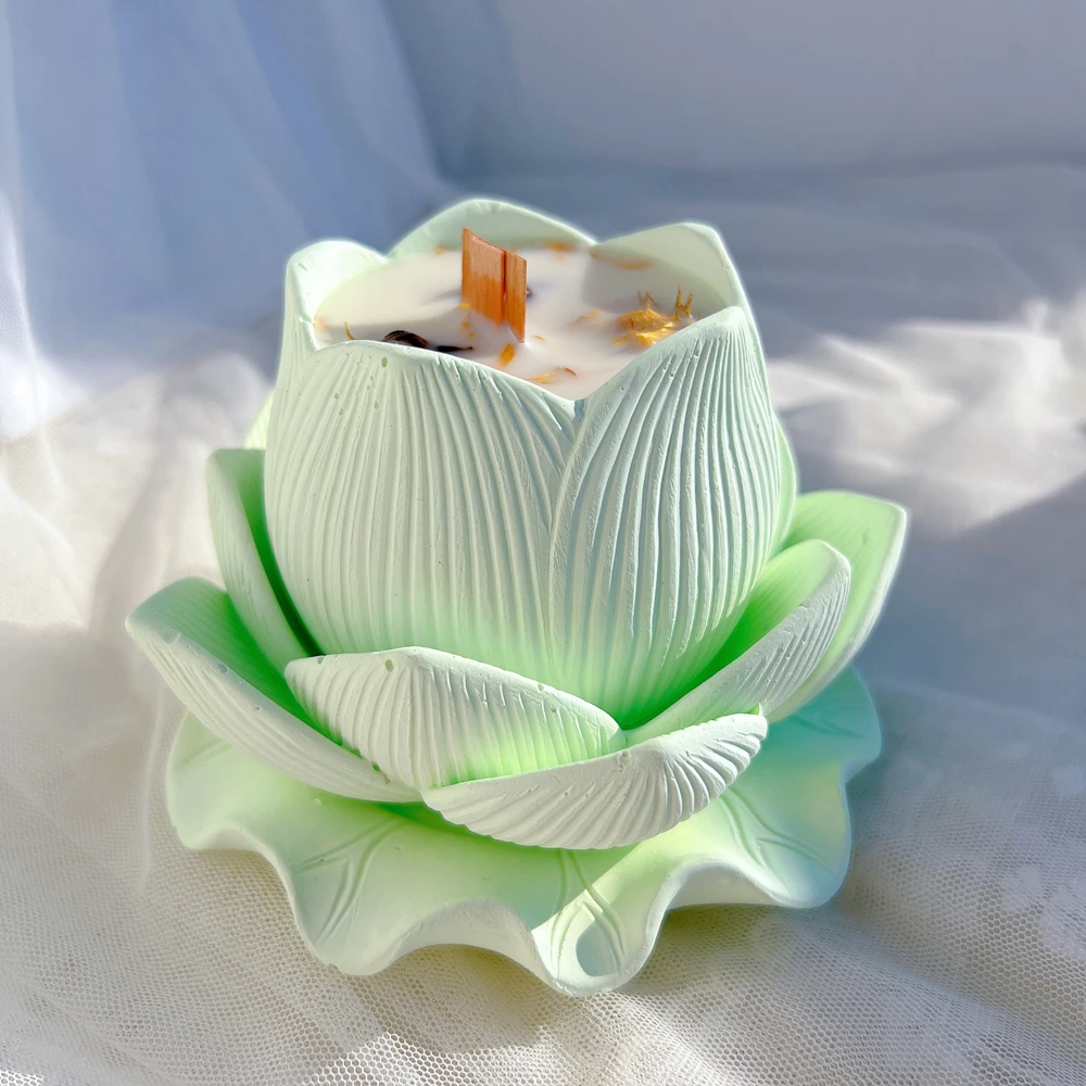 Lotus-Tea-Light-Holder-Silicone-Mold-Gypsum-Lamp-Flower-Candle-Holder ...