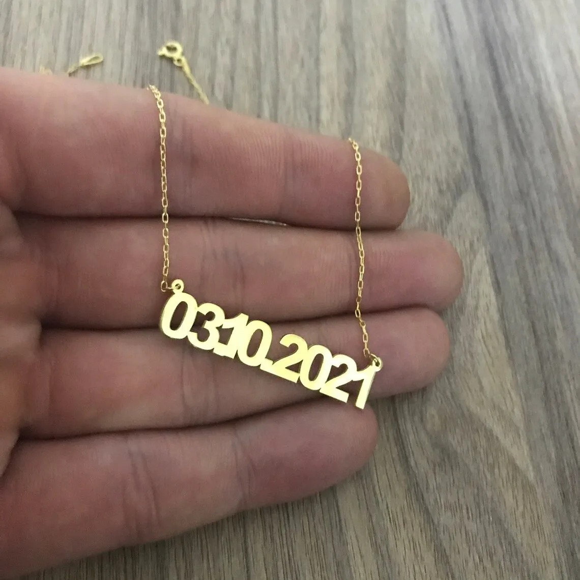 Custom Date Necklace Women Jewelry Roman Numerals Unique Lucky Numbers ...