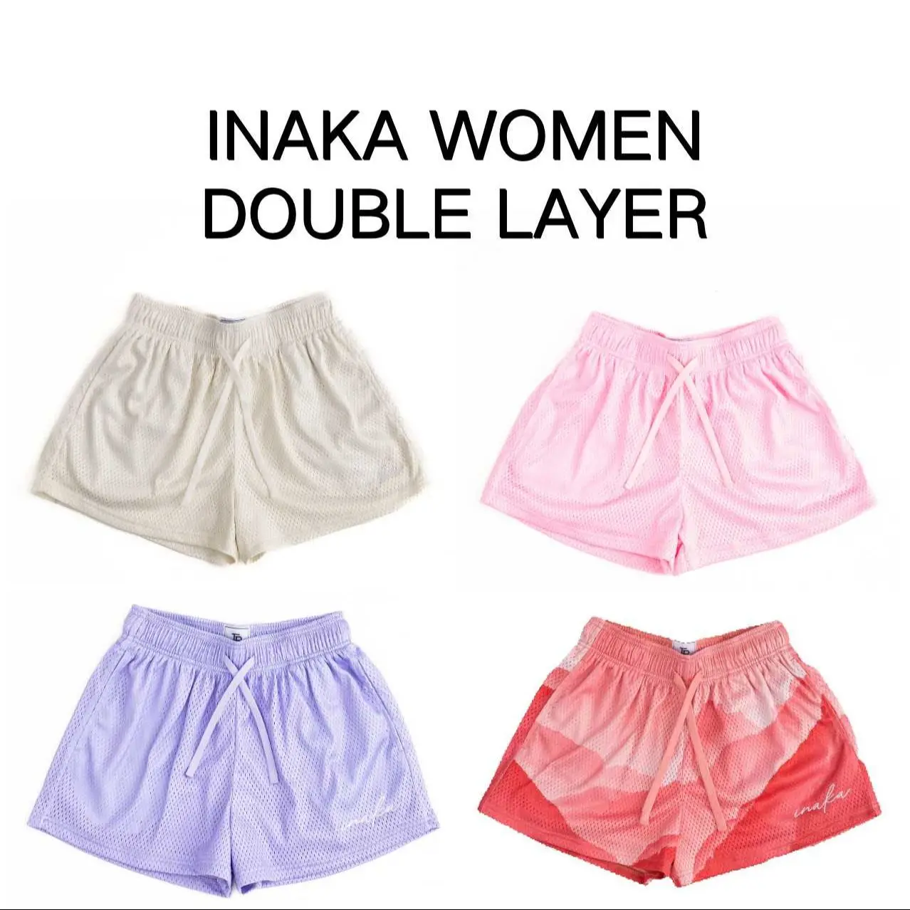 Inaka-Shorts-Women-Double-Mesh-Shorts-Basic-Colors-GYM-Graphic-Inaka ...