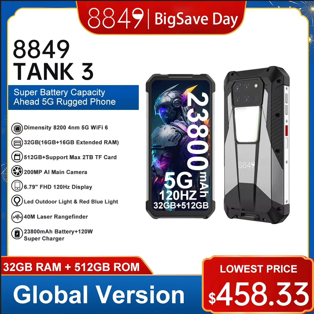 8849-Tank-3-Rugged-Smartphone-32GB-512GB-23800mAh-120W-Charger ...