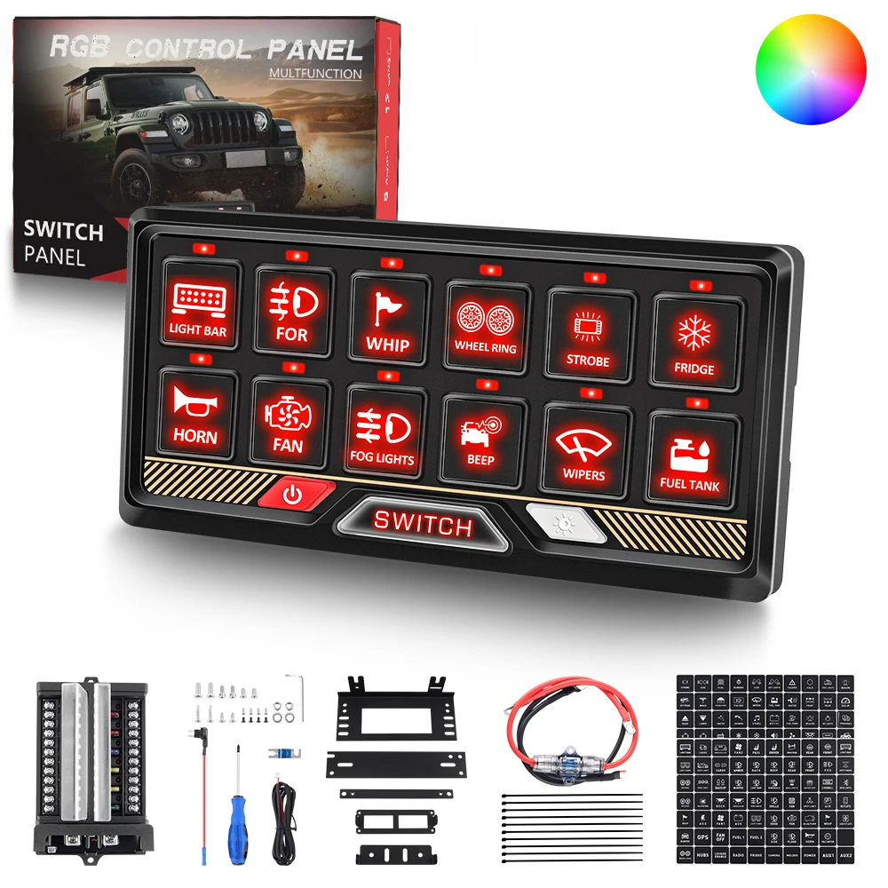 MultiFunction-Combination-Switch-Panel-12-Gang-Universal-Circuit ...