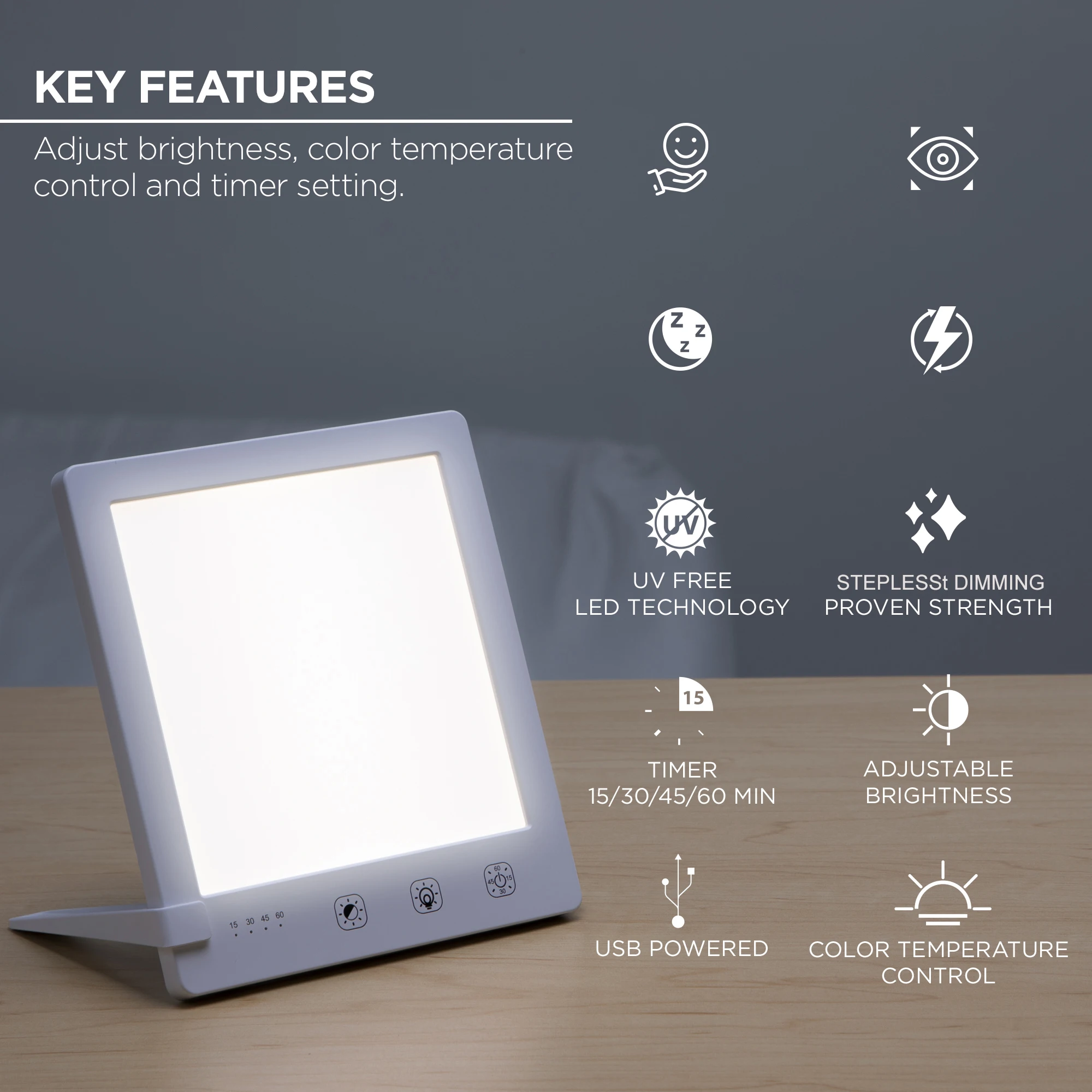 Uv-free SAD lamp, full-spectrum fluorescent lamp, timed night light ...