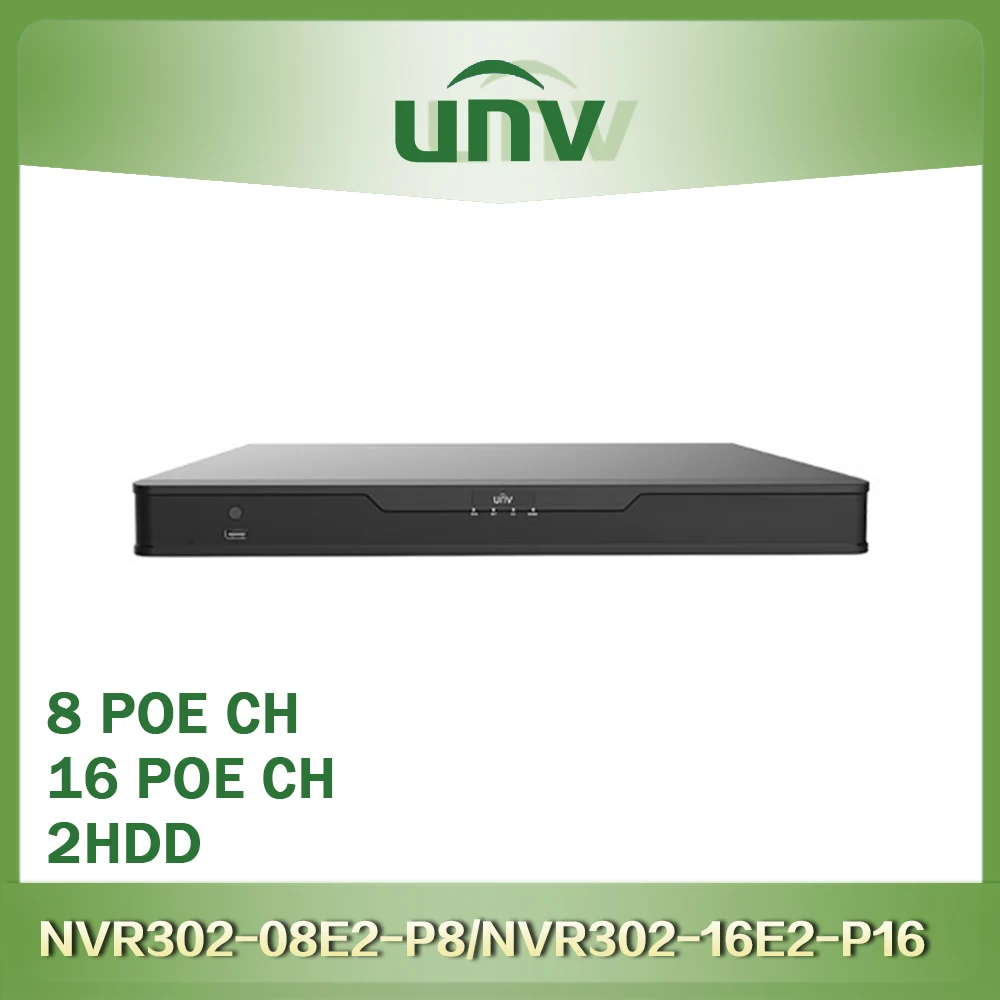 UNV NVR Uniview 8/16POE 8/16CH 2 SATA HDD NVR302 08E2 P8 NVR302 16E2 ...
