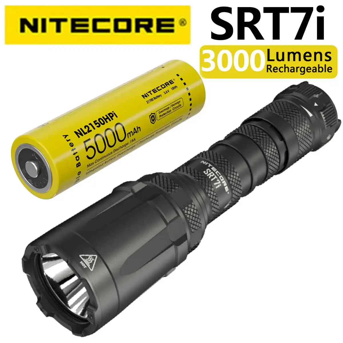 NITECORE SRT7I 3000 lumen flashlight i, can be charged using USB, and ...