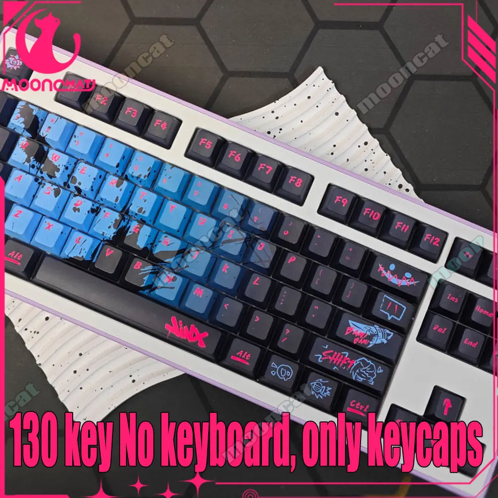 130 Keys Arcane Jinx Keyboard Keycap Color BPT Original Height Key Cap ...
