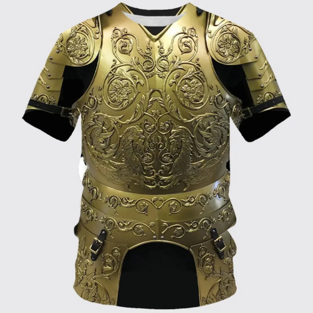 Men-s-Summer-T-Shirt-Medieval-Knight-Armor-3D-Print-Tee-Vintage-Short ...