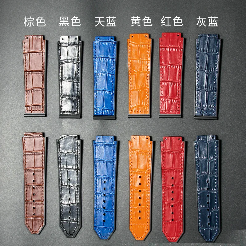Watch Band For HUBLOT BIG BANG Genuine Leather 25mm*19mm Waterproof Men ...