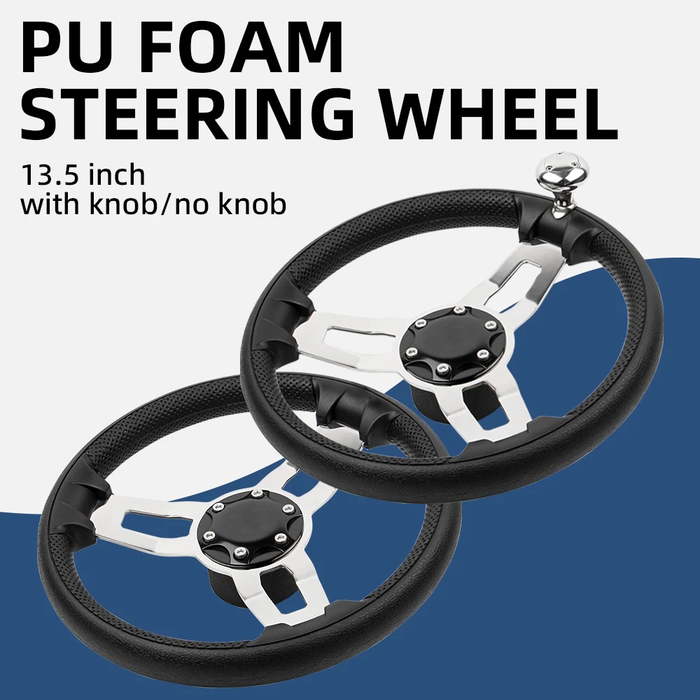 Marine High Quality Anti-Slip PU Foam 13.5" Steering Wheel with Knob 3 ...