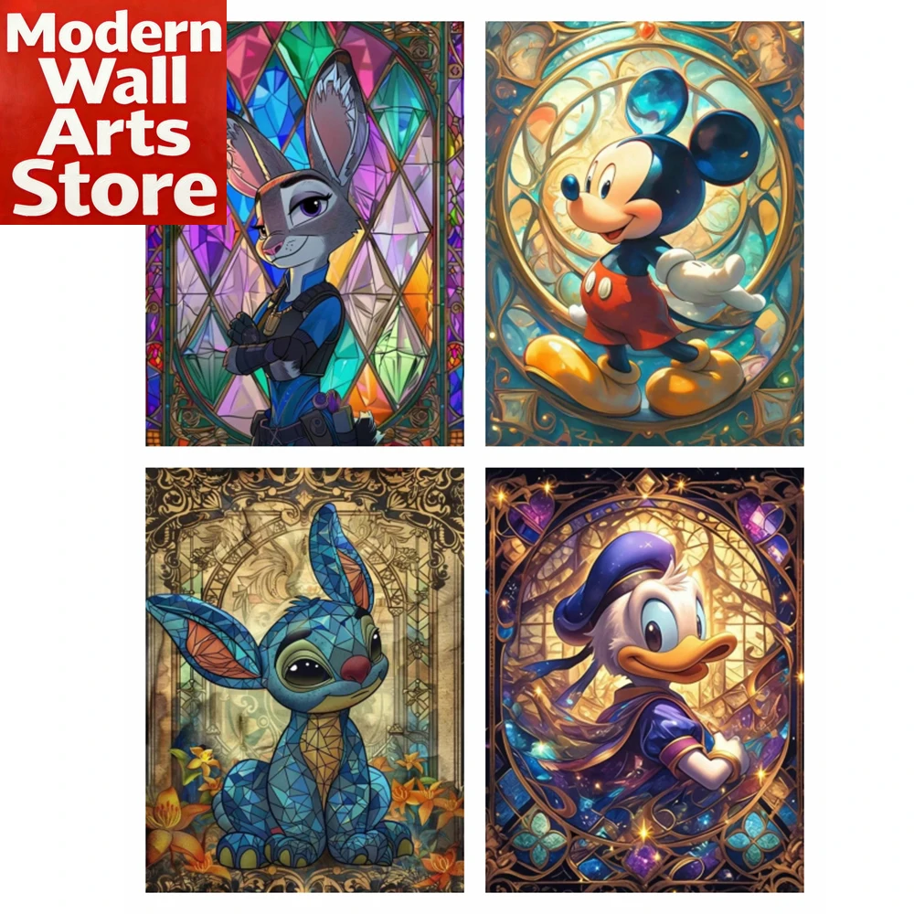 Disney Diamond Mosaic Mickey Mouse Donald Duck Cartooon Stitich Diamond ...