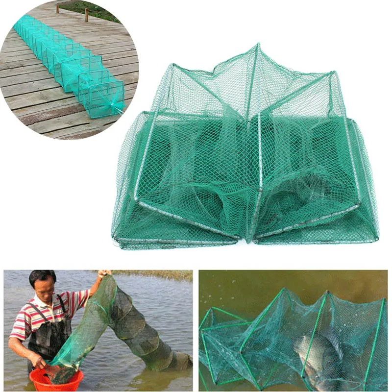 Mesh-For-Fishing-Net-Tackle-Cage-Folding-Crayfish-Catcher-Casting-Fish ...