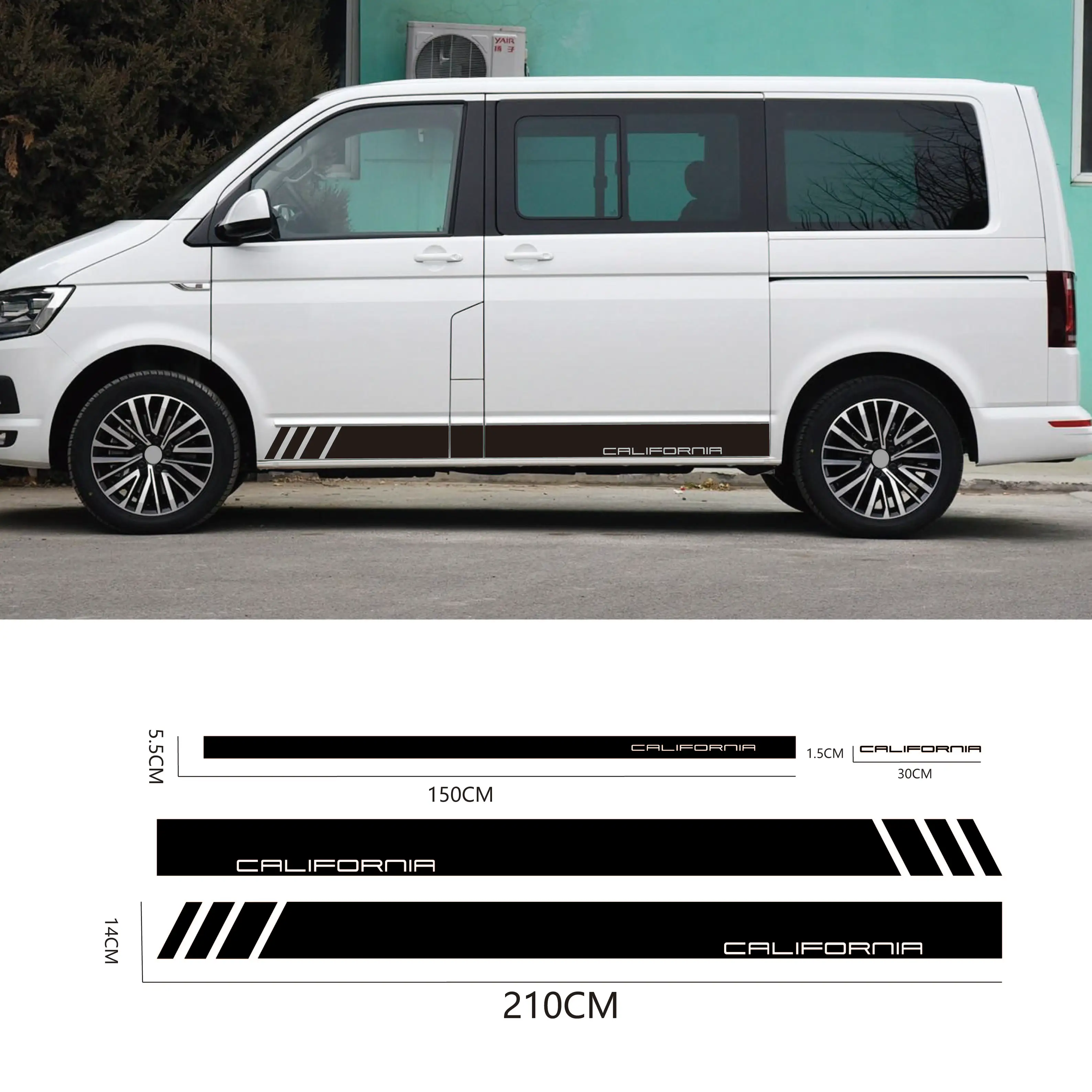 4PCS-Car-Hood-tail-decals-Door-Side-Skirt-Stripe-Vinyl-Stickers-for ...