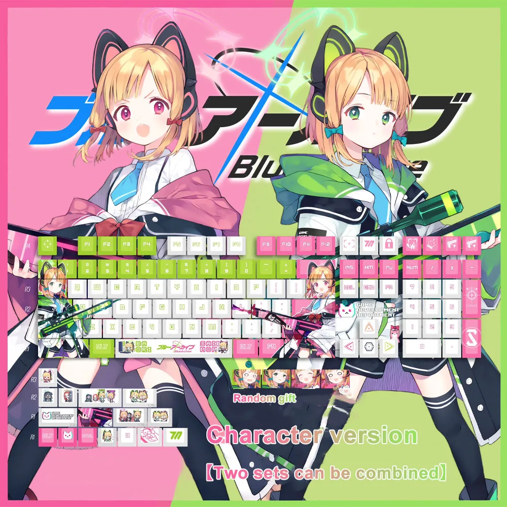 Blue-Archive-PBT-Keycaps-Midori-Saiba-Dye-Sublimation-Key-Caps-Cherry ...