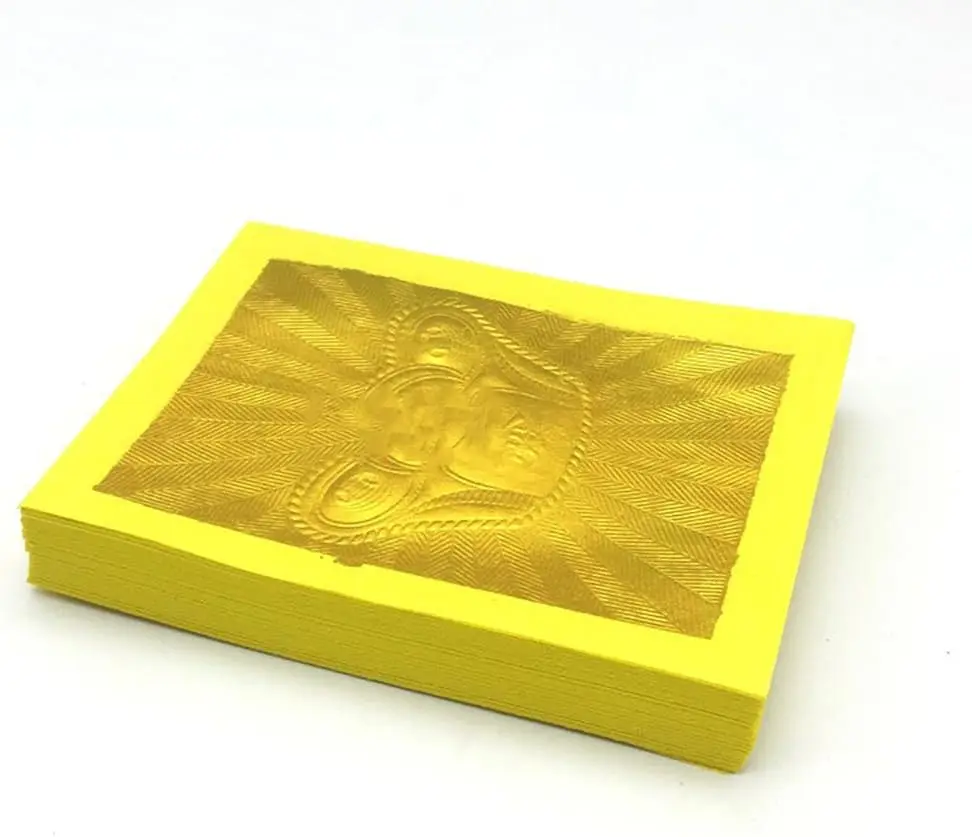 Pack of 100 Chinese Joss Paper - Gold Foil, Bamboo, Rectangular, 5.1 x ...