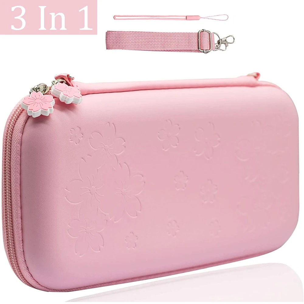NS-Pink-Sakura-Flower-Skin-Shell-Carry-Bag-Switch-OLED-PU-Waterproof ...