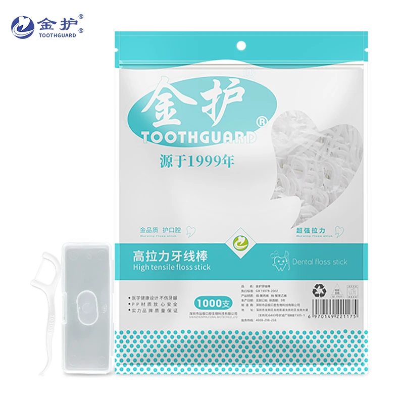 Toothguard-1000pcs-Dental-Floss-Picks-Family-Size-Plastic-Toothpicks ...