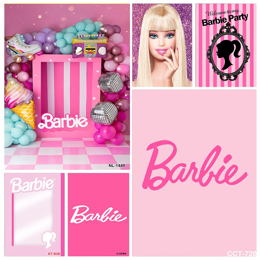 Hot-Pink-Barbie-Princess-Backdrop-Children-Girls-Birthday-Party ...
