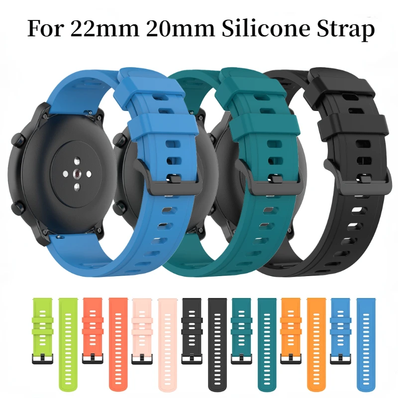 22mm 20mm Silicone Strap For Amazfit GTR/Stratos/GTS 4 Bracelet ...