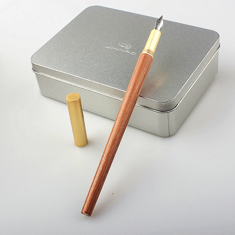 Luxury Retro Wood Bronze Fountain Pen Office Business Writing Art ...