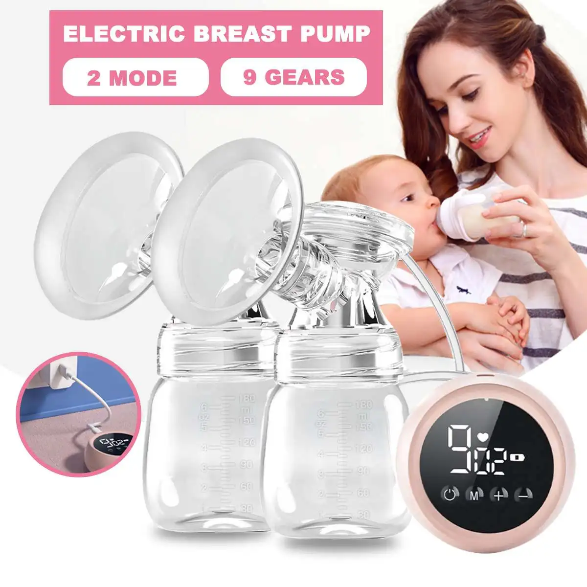 Extractor-de-leche-materna-el-ctrico-doble-port-til-recargable-pantalla ...