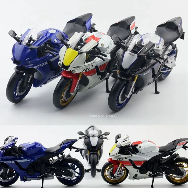 1/12 Yamaha YZF-R1M Motorcycle Model Toy Alloy Diecast with Rubber ...