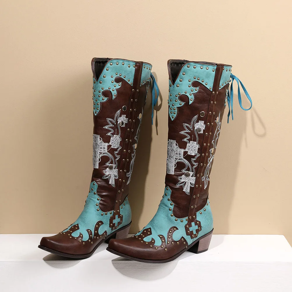 Aosprhiraylian-botas-vaqueras-occidentales-para-mujer-zapatos-con ...