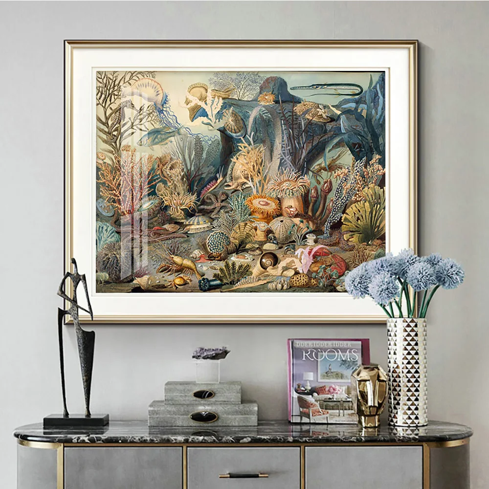 Christian-Schussele-Art-Print-Poster-Ocean-Life-Marine-Biology-Coral ...