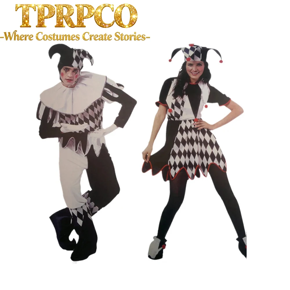 Halloween Carnival Costumes Funny Fun Cosplay Black and White Splicing ...