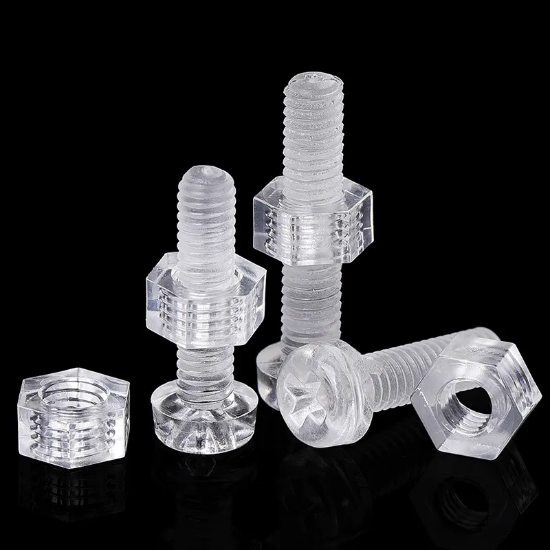 M3 M4 M5 M6 Transparent Nylon Philips Cross Recessed Pan Round Head ...