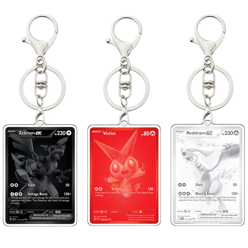 Pokemon PTCG Acrylic Keychain English Version Sv11B W Sar Bwr Reshiram ...