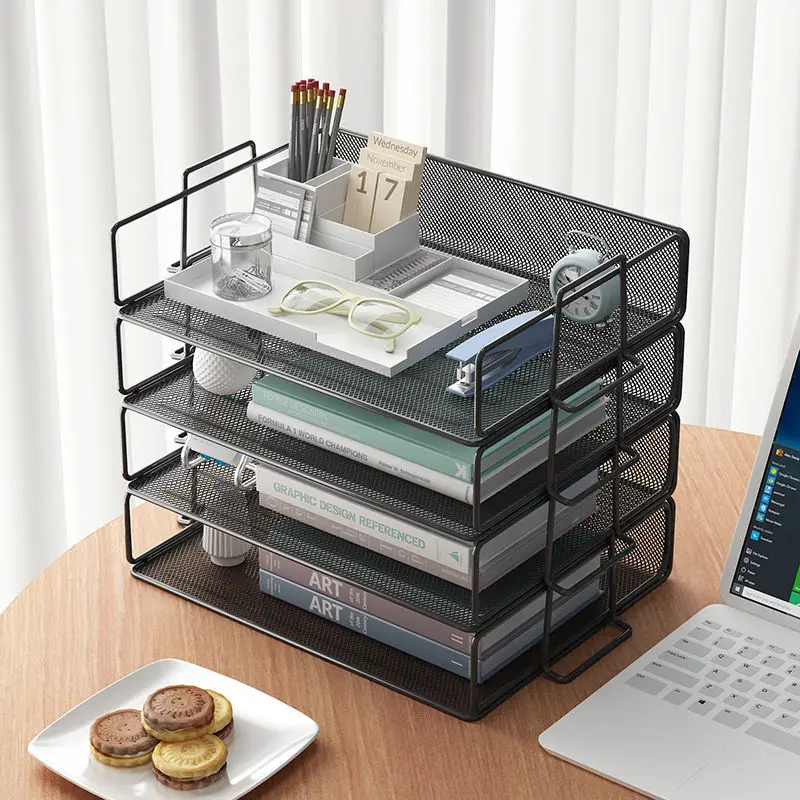 New-A4-Multi-Layer-Metal-File-Rack-Can-Be-Superimposed-Storage-Box ...