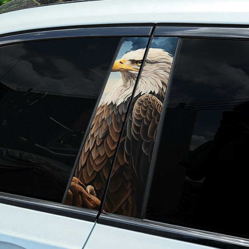 1pc-2pcs-Flowers-and-Bald-Eagle-Car-B-pillar-Auto-Stickers-Waterproof ...