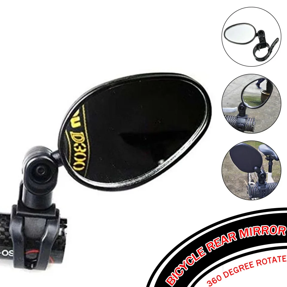360 Degree Rotate Bicycle Rear Mirror Wide Angle Handlebar Rearview ...